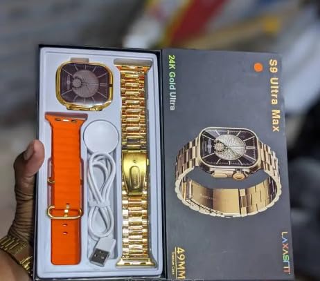 SSN Global S9 Ultra Gold Edition with Sports Mode Golden SmartWatch for ...