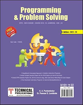 Programming & Problem Solving for SPPU 19 Course (FE - I/II - Common ...