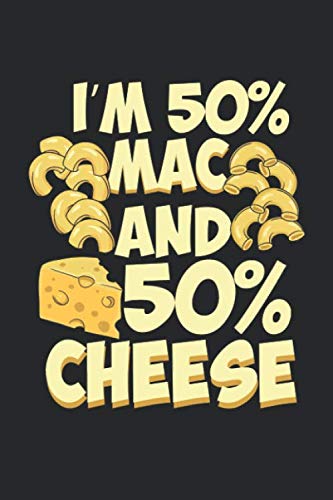 50% Mac and 50% Cheese: Graph Paper 5x5 Journal or Notebook (6x9 Inches ...
