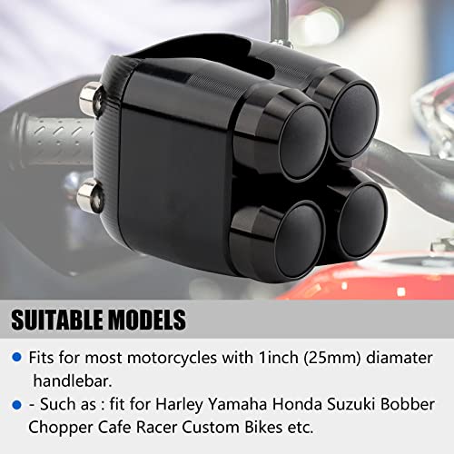 Snapklik.com : 4 Buttons Motorcycle Handlebar Switch 1 25mm Turn Signal ...