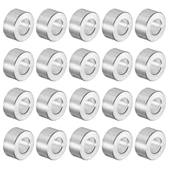 uxcell 20pcs Aluminum Spacer 5mm Bore 10mm OD, 5mm Length Screw ...