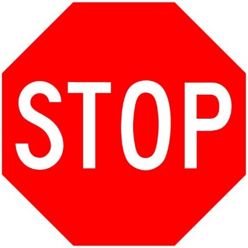 Amazon.com: Street & Traffic Sign Wall Decals - Red Stop Sign - 12 inch ...