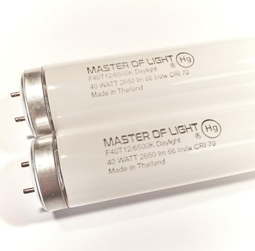 F40/D Daylight (2 Pack) 4ft Fluorescent Tube Light Bulb 40W 40 Watt T12 Daylight 4100K 1.5 inch ...