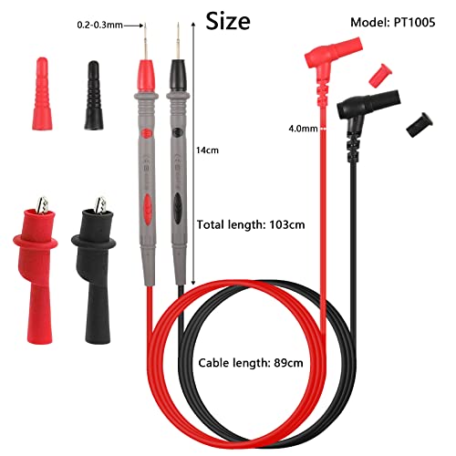 PT1005 1000V 10A Multimeter Test Leads Kit, Multimeter Needle Probes ...