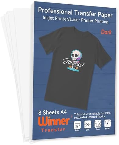 PPD Inkjet T Shirt Transfer Paper A4 for Dark Fabric x 5 Sheets PPD-4-5 ...