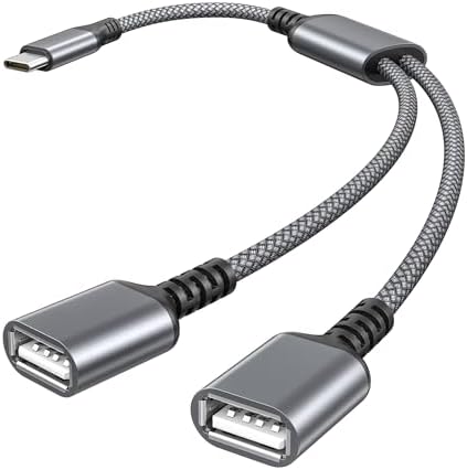 AXFEE USB C Male to Dual USB-Female Cable Adapter, Usb C to Double usb ...