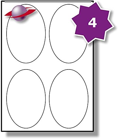 Label Planet® 4 Per Sheet 5 Sheets (20 Large Oval Sticky Labels) A4 ...