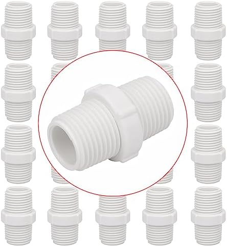 Amazon.com: 20Pack 1/2 Inch PVC Nipple Coupling Adapter Connector (Male ...