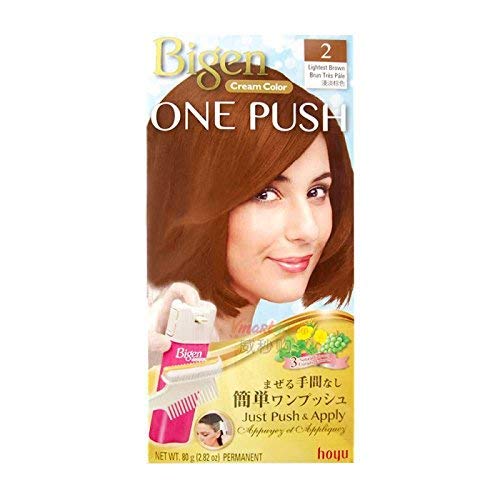Amazon.com : Bigen Cream Color One Push #2 Lightest Brown : Beauty ...