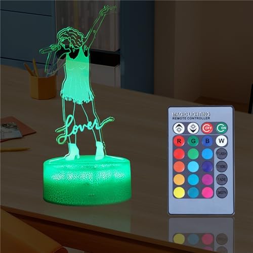 oaesc 3D Night Light 16 Colors Changing LED Lamp Decoration for Women ...