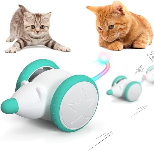 ZENITHTOP Cat Toys,Mouse Toys for Indoor Cats with LED Light Blinking ...