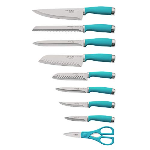 Hampton Forge Epicure True Aqua Knife Block Set, 15 Piece - All Knife Sets