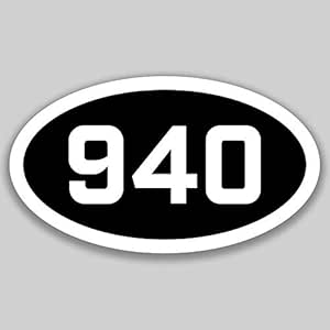 Amazon.com: 940 Area Code Sticker Texas Denton Lewisville Wichita Falls ...