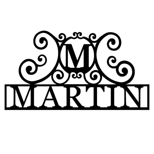 Amazon.com: Custom Metal Name Signs Monogram Letter with First Last ...