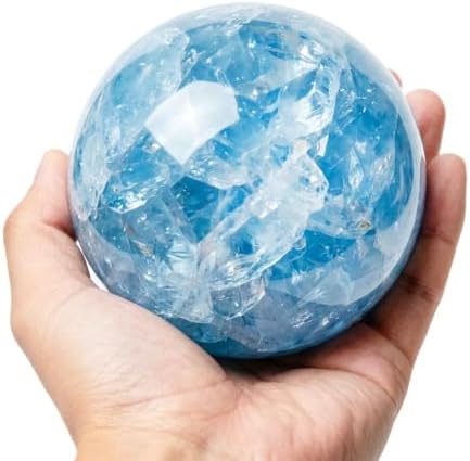 Amazon.com: 2.36-2.76inch/6-7cm Natural Celestite Crystal Ball, Hand ...