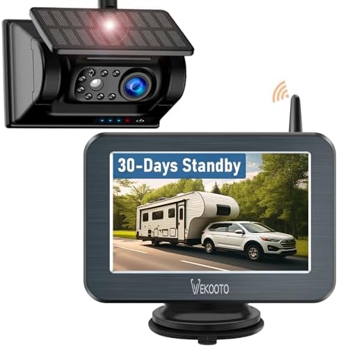 Amazon.com: Vekooto Magnetic Solar Wireless Backup Camera, Upgrade Auto ...