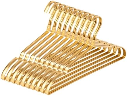 Amazon.com: Amber Home Premium Matte Gold Aluminum Coat Hangers 20 Pack, 16.5” Extra Smooth ...