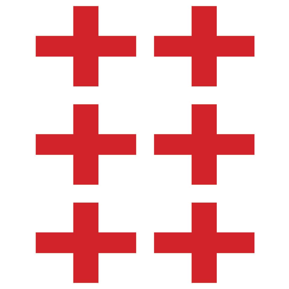 Amazon.com: allWeather (Pack of 6pcs) Red Cross Safety Sign Waterproof ...