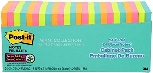 Post-it Notes Super Sticky Notes, 3" x 3", 24 Pads, 70 Sheets/Pad ...