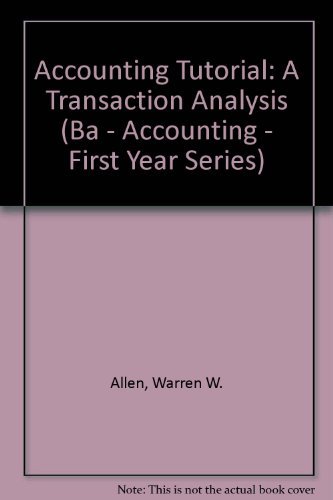 Buy Accounting Tutorial: A Transaction Analysis (Ba - Accounting ...