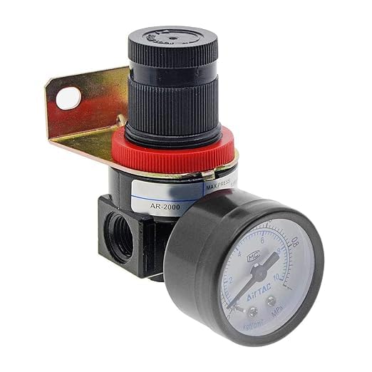 Techno 1/4" Inch Pneumatic Air Regulator With Pressure Gauge For Air ...
