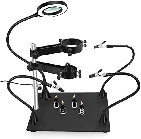 Magnetic Helping Hands for Soldering, Third Hand Tool with 2 Size Heat ...