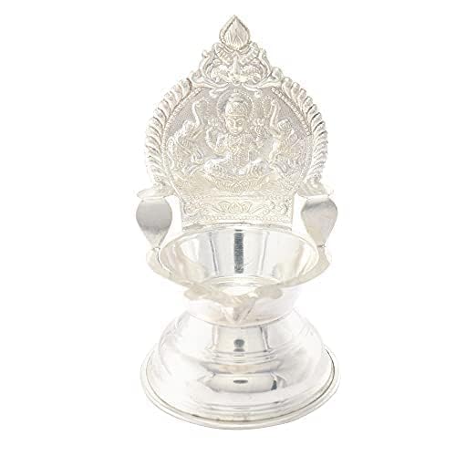 Buy MOONPLUS Silver Kamakshi Deepa/Traditional Diya/Velli Vilakku for ...