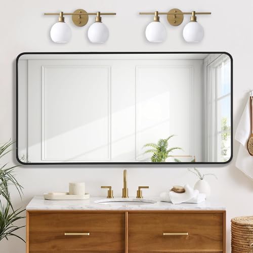 Amazon.com: Bonverre 20x40 Inch Rectangle Bathroom Mirror with Black ...