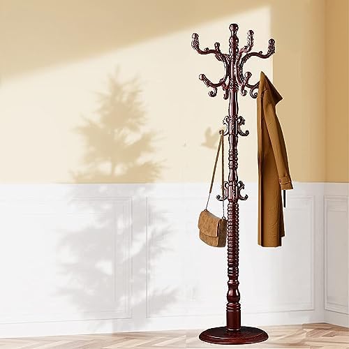 Amazon.com: SerHirst Coat Rack Freestanding, Wooden Coat Tree Stand ...