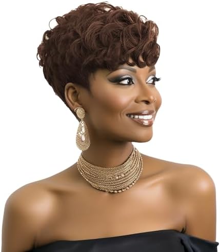 Amazon.com : DOcute Short Pixie Wigs for Black Women Pixie Cut Wig with ...