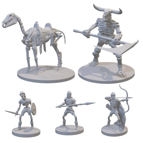 Amazon.com: Set of 5 Skeleton Warriors Monster Miniatures for DND ...