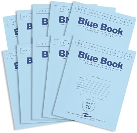 Amazon.com : ROARING SPRING Exam Blue Books, 10 School Examination ...