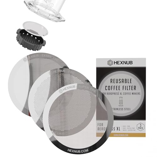 HEXNUB - Reusable Metal Filter for AeroPress XL Coffee Maker, Stainless ...