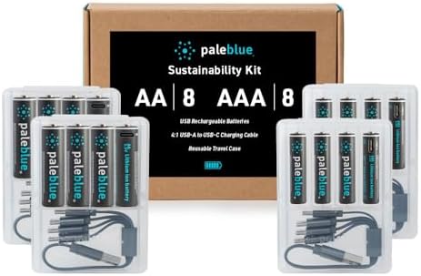 Amazon.com: paleblue USB Rechargeable AAA Lithium Batteries, 1 Hour ...