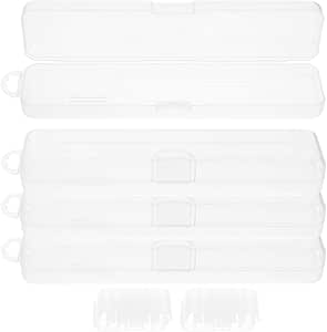 Amazon.com: OKUMEYR 4pcs Travel Straw Case Clear Plastic Straws ...