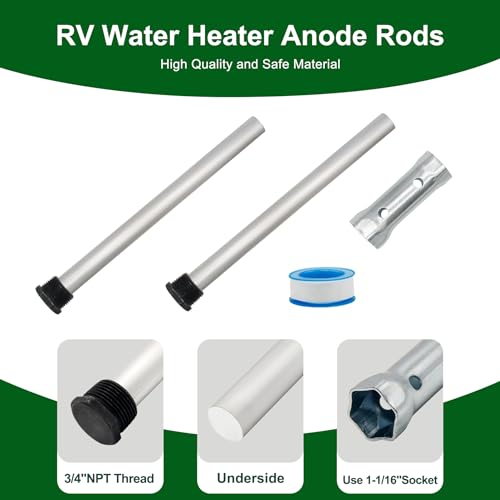 Snapklik.com : Rv Heater Anode Rod 2 Pack Eau Aluminum/Zinc Rv Hot ...