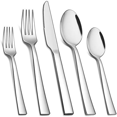 Amazon.com | HaWare 40-Piece Silverware Set, Stainless Steel Flatware ...
