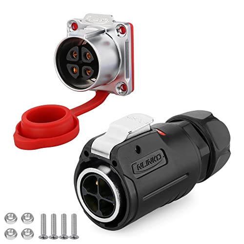 CNLINKO LP-24 4 Pin Waterproof Connector 25A 500V AC Quick Plug ...