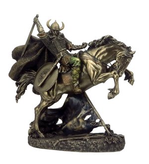 10.62 Inch Viking Raising Sword on Rearing House Figurine Statue ...