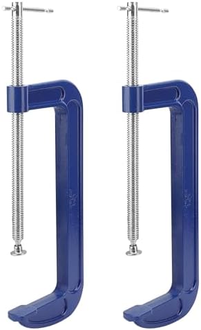 SENJEOK 2 PCS 12 Inch C Clamps, Malleable Iron G Clamps with 10 Inches ...