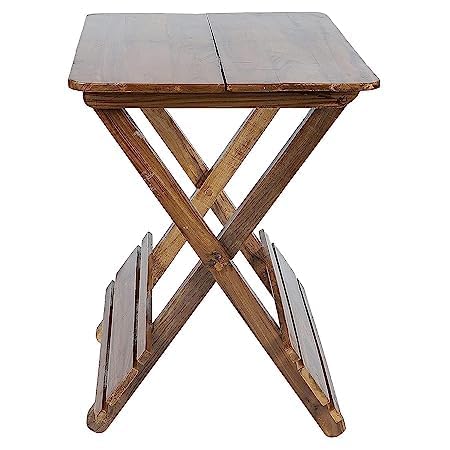 WOODZEN Foldable Wooden Luggage Racks |Space Saving Foldable Teak ...