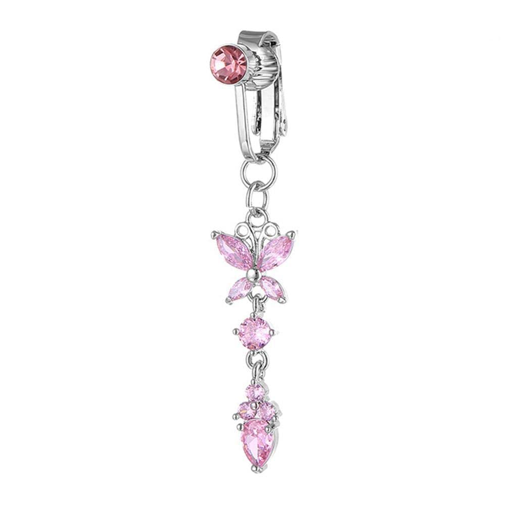 Amazon.com: Fake Belly Piercing Fake Belly Button Ring,Dangle Belly ...