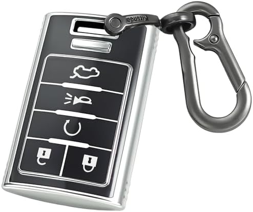 Amazon.com: Kirsnda for Cadillac Key fob Cover with Metal Keychain,Soft ...