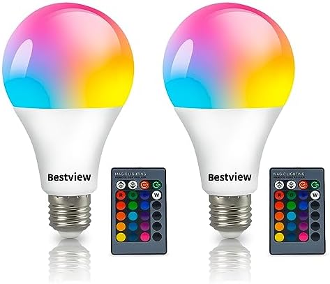 ILC RGB LED Color Changing Light Bulb, 40W Equivalent, 450LM, 2700K ...