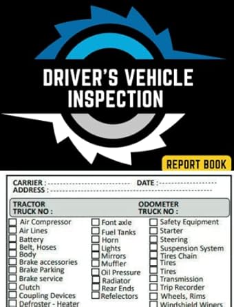 Driver's Vehicle Inspection Report: Detailed Pre Trip Vehicle ...