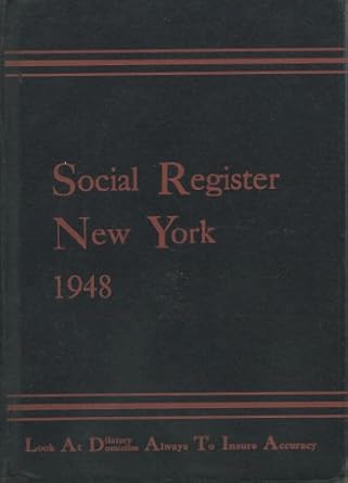 Social Register New York 1948: Social Register Assoc.: Amazon.com: Books
