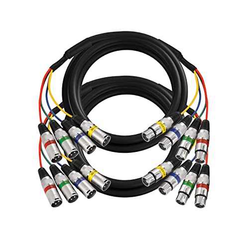 Snapklik.com : EBXYA 15Ft XLR Snake Cables - 4 Colored 4 Channel ...
