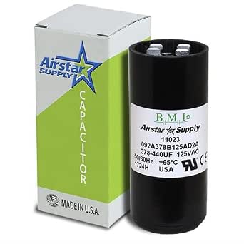 BMI 378-440 MFD 125V Round Aluminum Motor Start Capacitor : Amazon.in ...