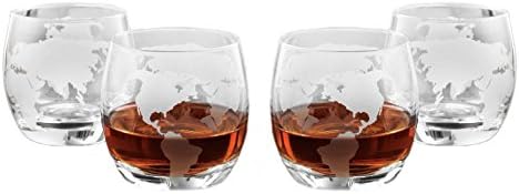 Amazon.com | Angoily 2pcs Globe Whiskey Glasses Novelty Drink Glasses ...