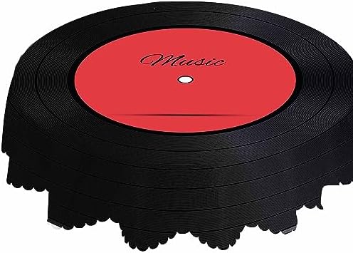 Amazon.com: AOYEGO Vinyl Record Round Tablecloth 60 Inch Music Disk ...
